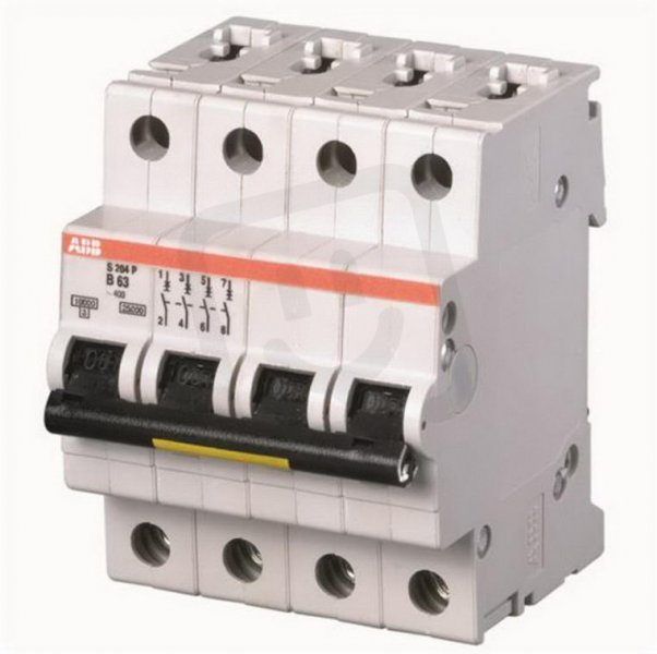 S204P-D4 Jistič 4A char.D 4P 15-25kA (230/400V) AC ABB 2CDS284001R0041