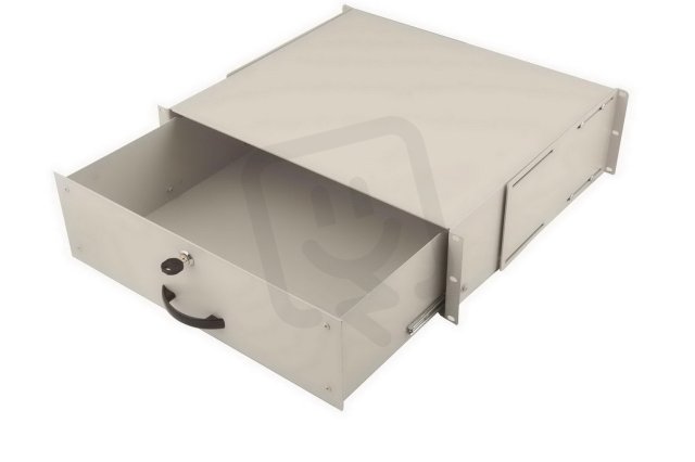 19'' výsuvná schránka na myš a klávesnici, 3U, 400mm,RAL 7035 SCHRACK ...