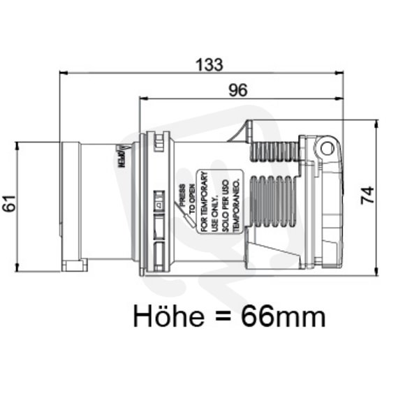 PCE 9433020 adaptér 16A/400V 5p na zásuvku 230V/16A DE standard, IP44